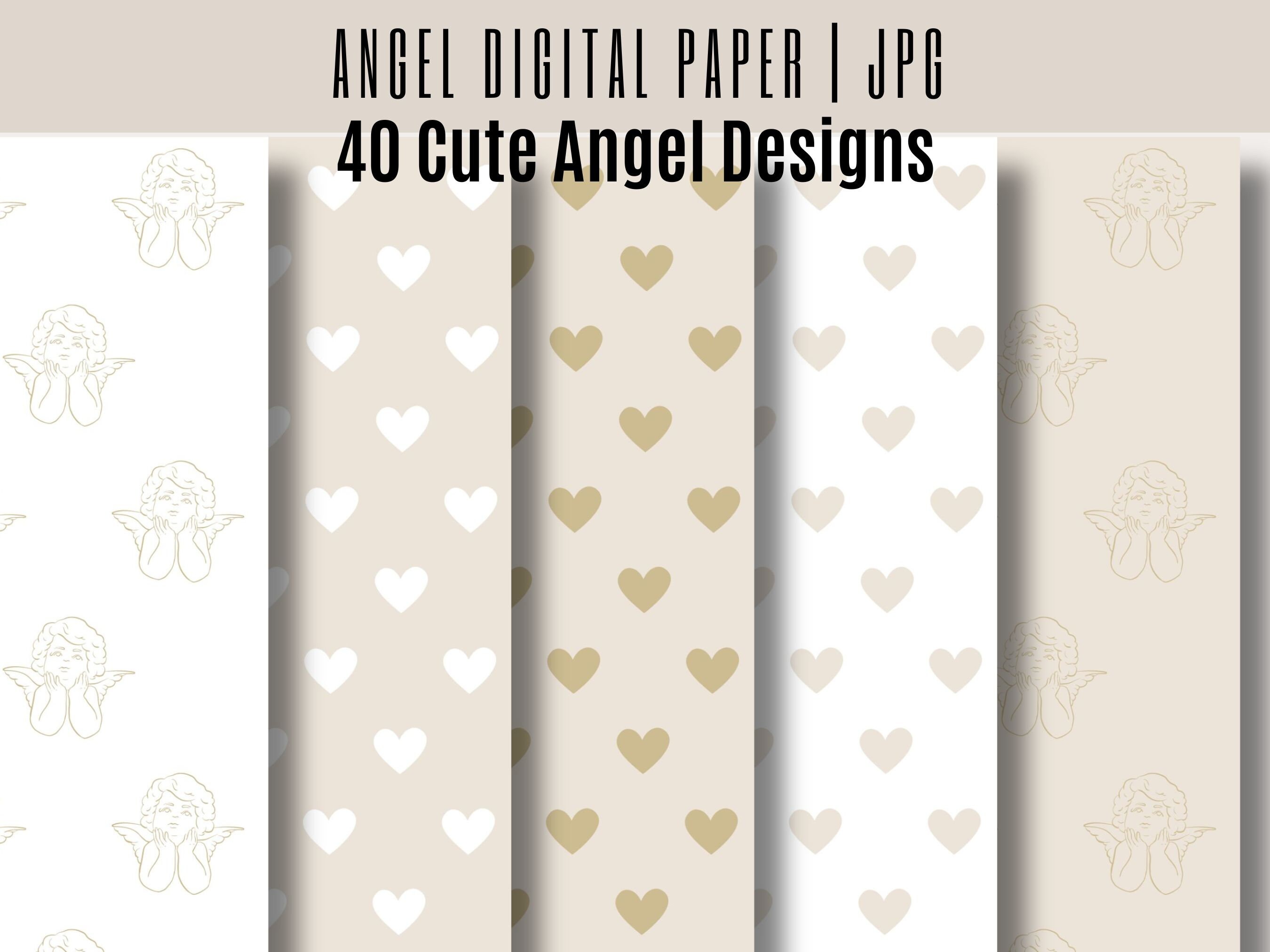 40 Angel Digital Paper Pack Seamless Patterns Backgrounds Scrapbook ...