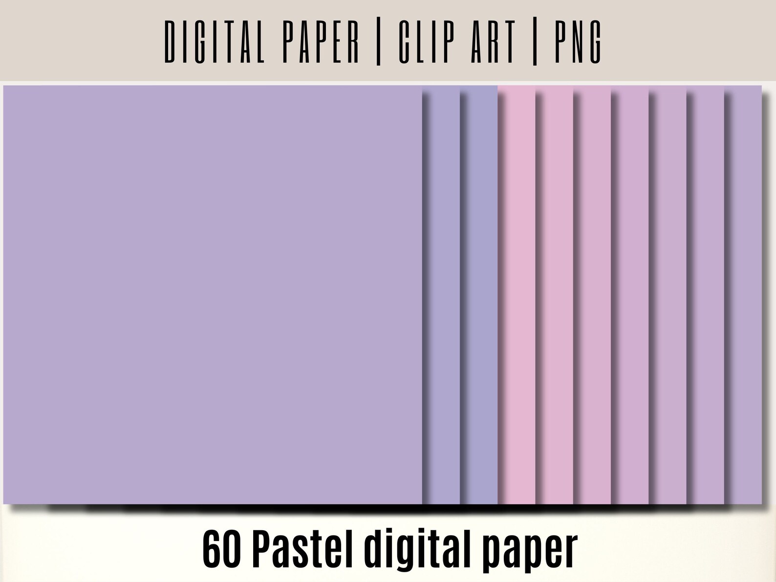 60 Pastel Digital Paper Pack / Digital Paper Pastels / Easter Digital ...