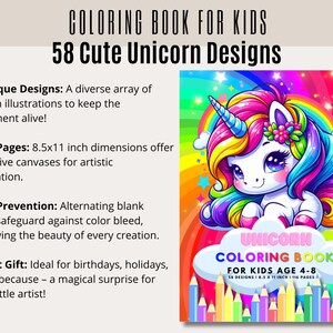 Cute Unicorn Coloring Pages for Kids, Unicorn Printables, Printable ...