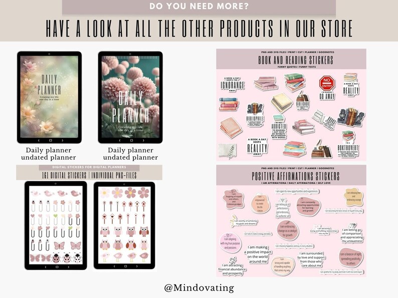 1300 Digital Stickers Icons Pack, Minimalistic Planner Stickers Sticker ...