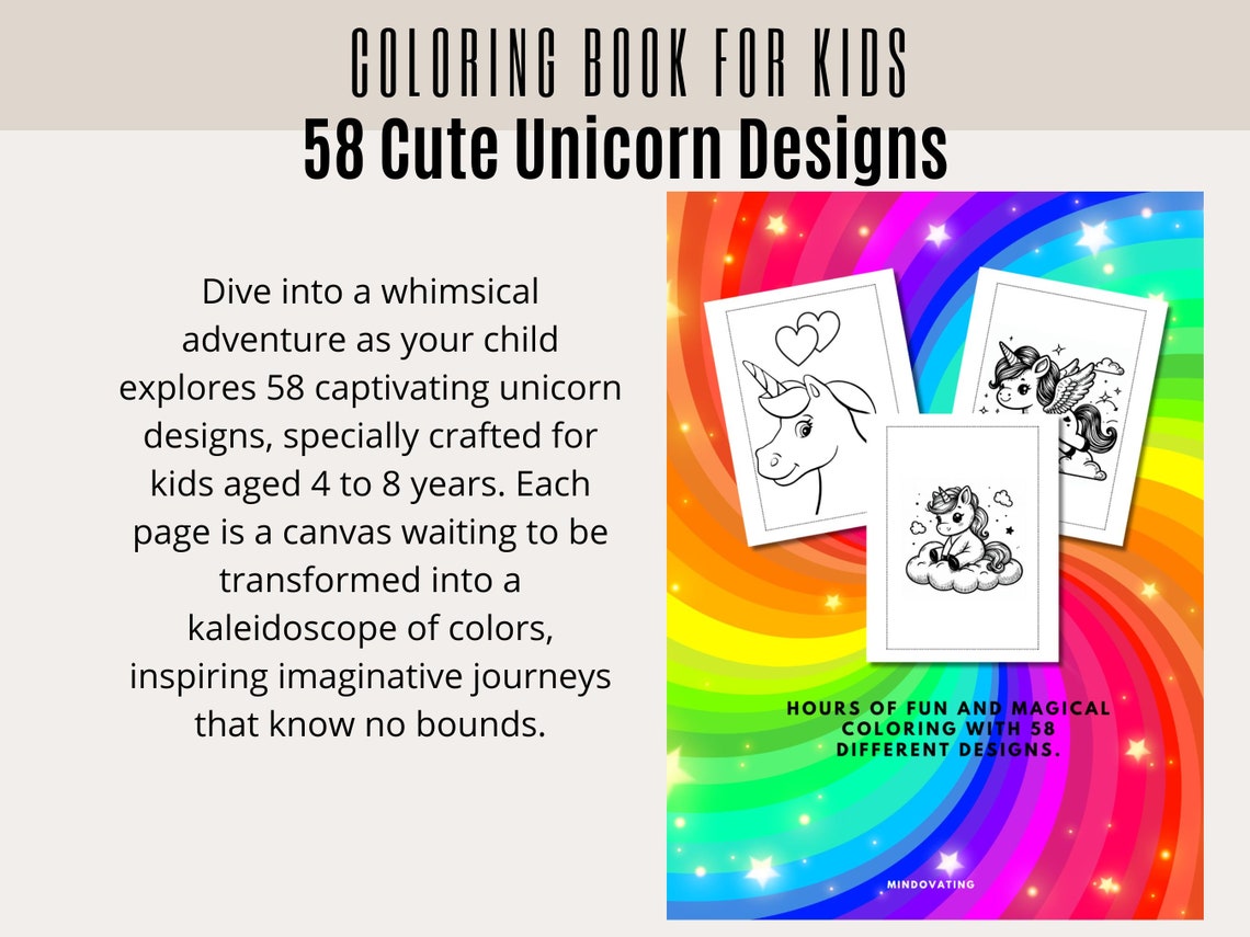 Cute Unicorn Coloring Pages for Kids, Unicorn Printables, Printable ...