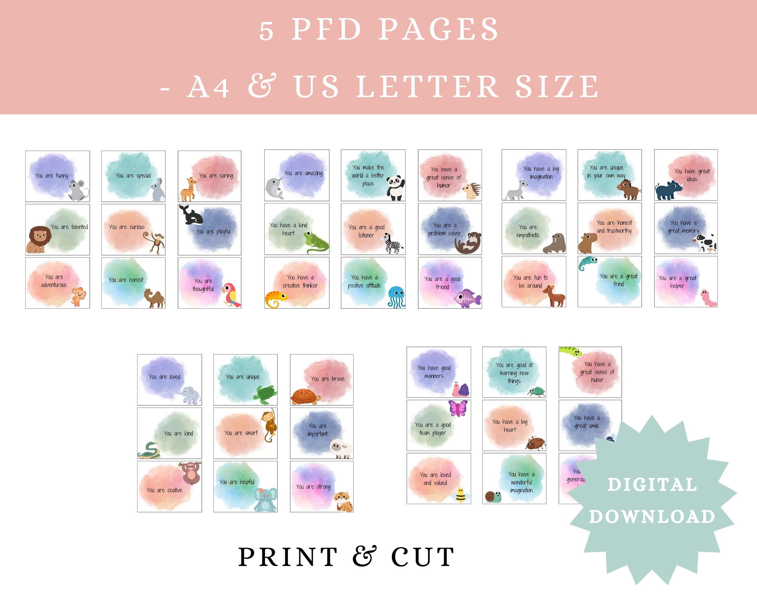 45 Kindness Cards Affirmation Cards Inspiring Lunchbox Printable Notes ...