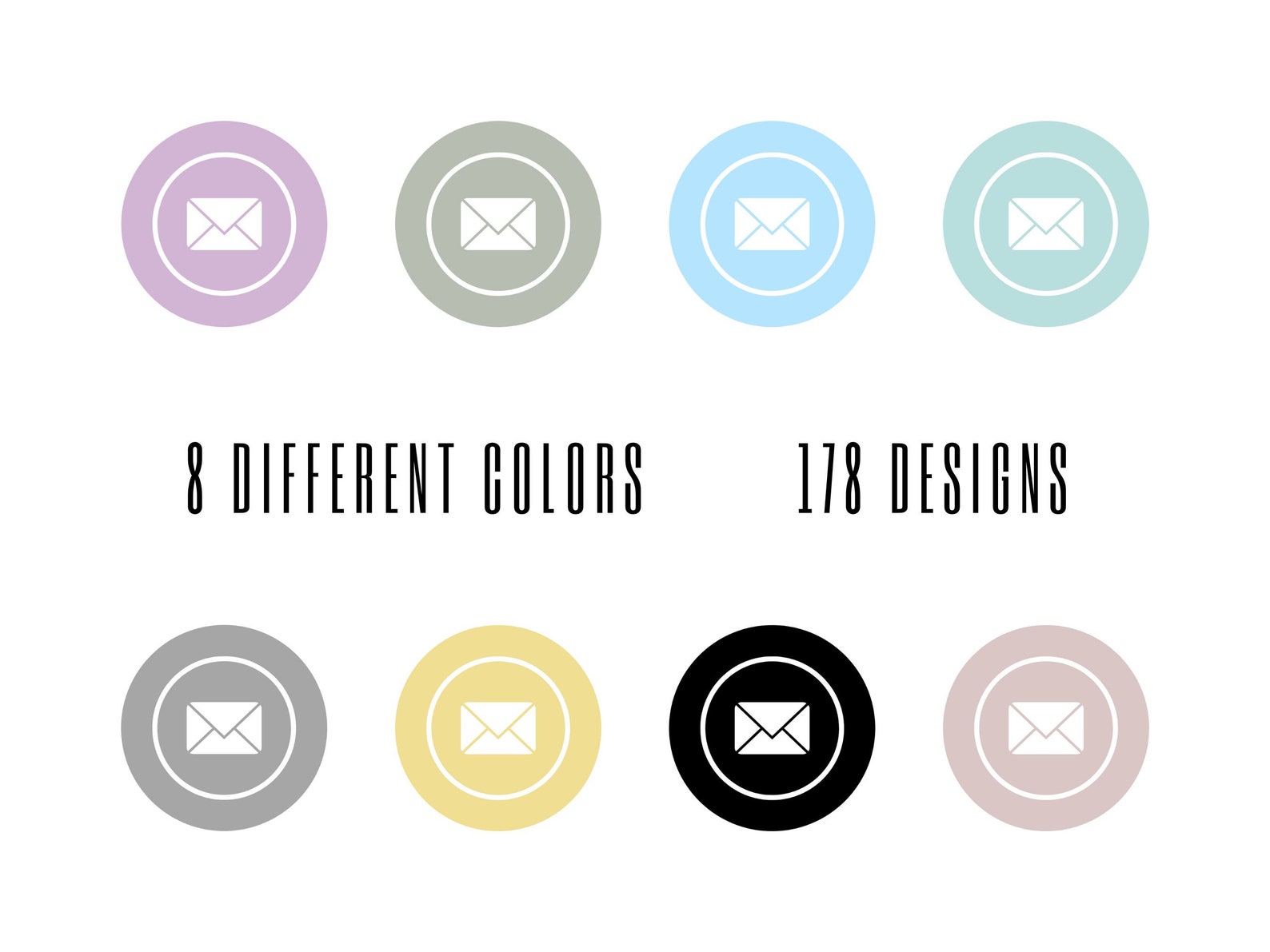 1300 Digital Stickers Icons Pack, Minimalistic Planner Stickers Sticker ...