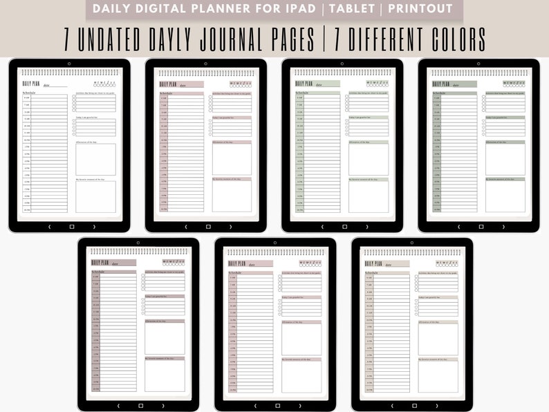 Undated Digital Planner Goodnotes Daily Planner Minimalist Planner ...