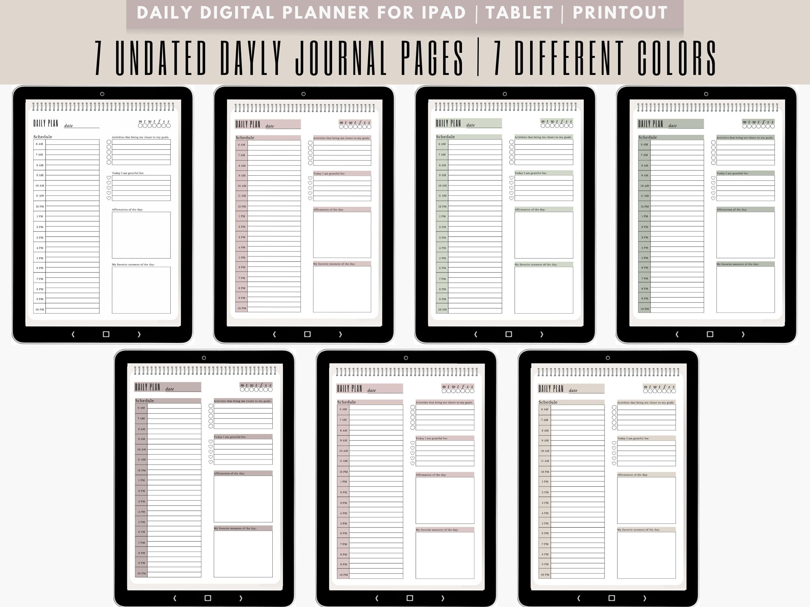 Undated Digital Planner Goodnotes Daily Planner Minimalist Planner ...