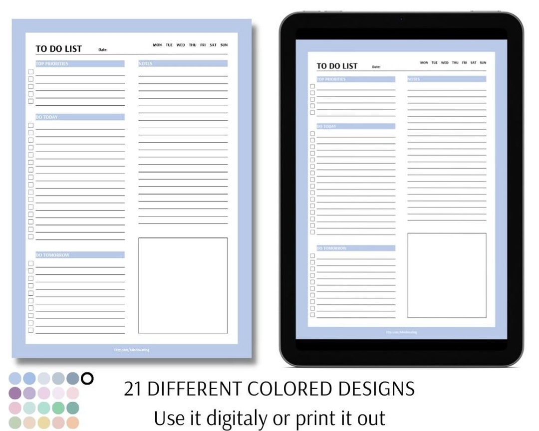 To Do List Digital Planner Task List iPad to Do Check List Printable ...