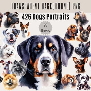 Watercolor Dog Clipart Bundle: 426 Dog Breeds PNG (digital Download) - Etsy