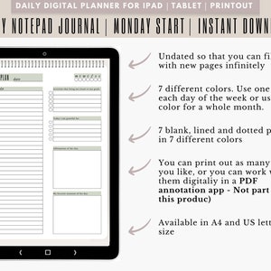 Undated Digital Planner Goodnotes Daily Planner Minimalist Planner ...