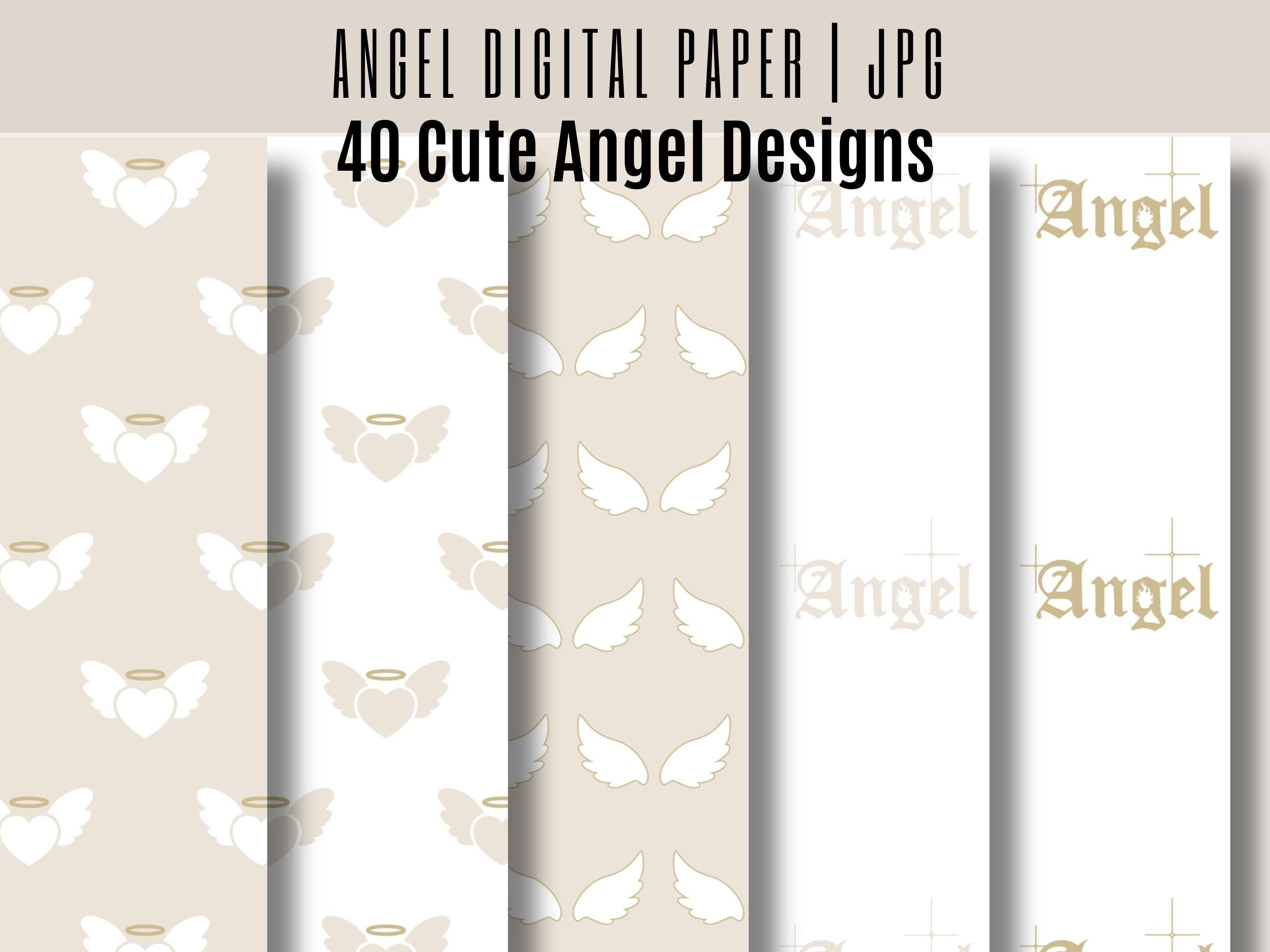 40 Angel Digital Paper Pack Seamless Patterns Backgrounds Scrapbook ...