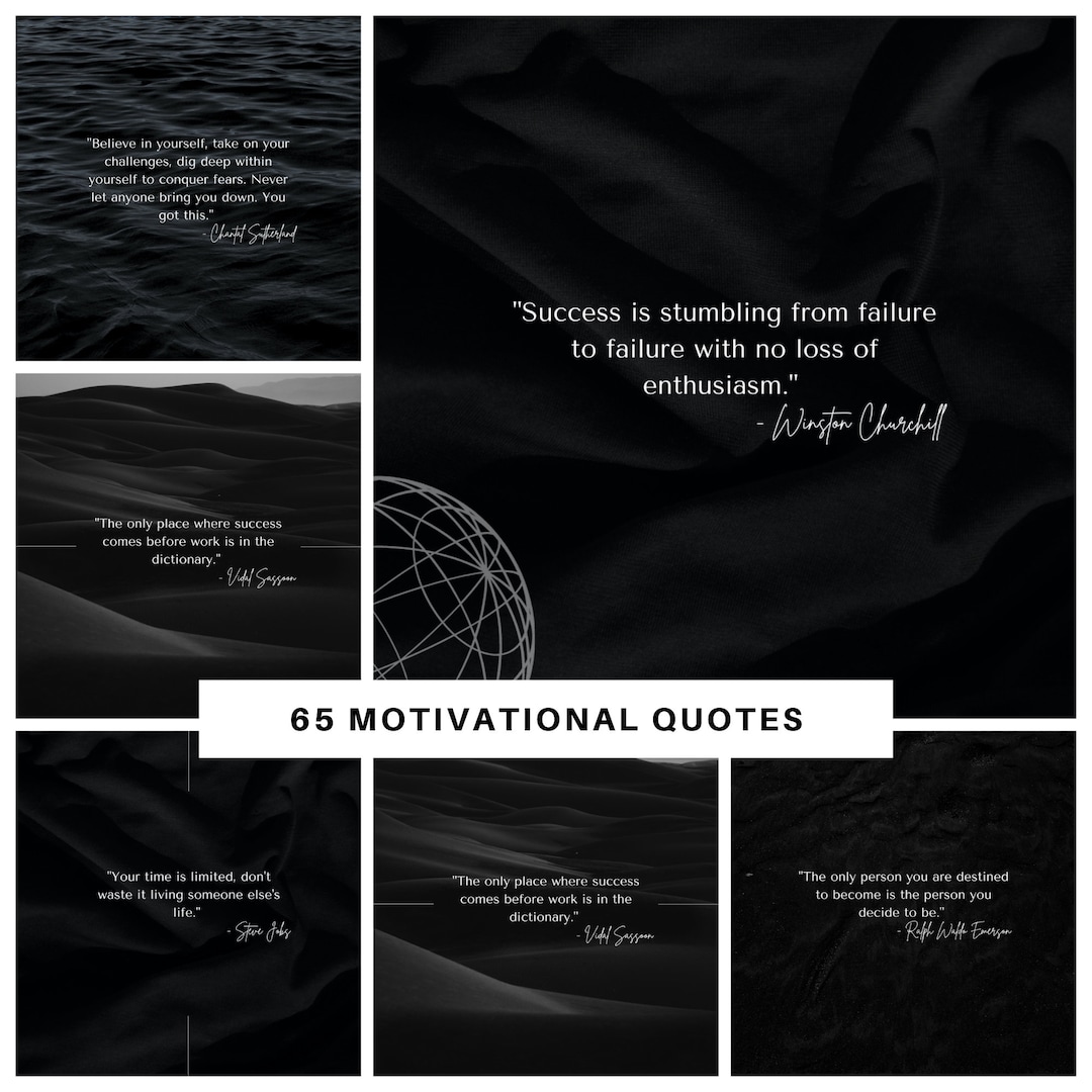 65 Instagram Motivational Quote Template Canva, Editable Quotes, Black ...