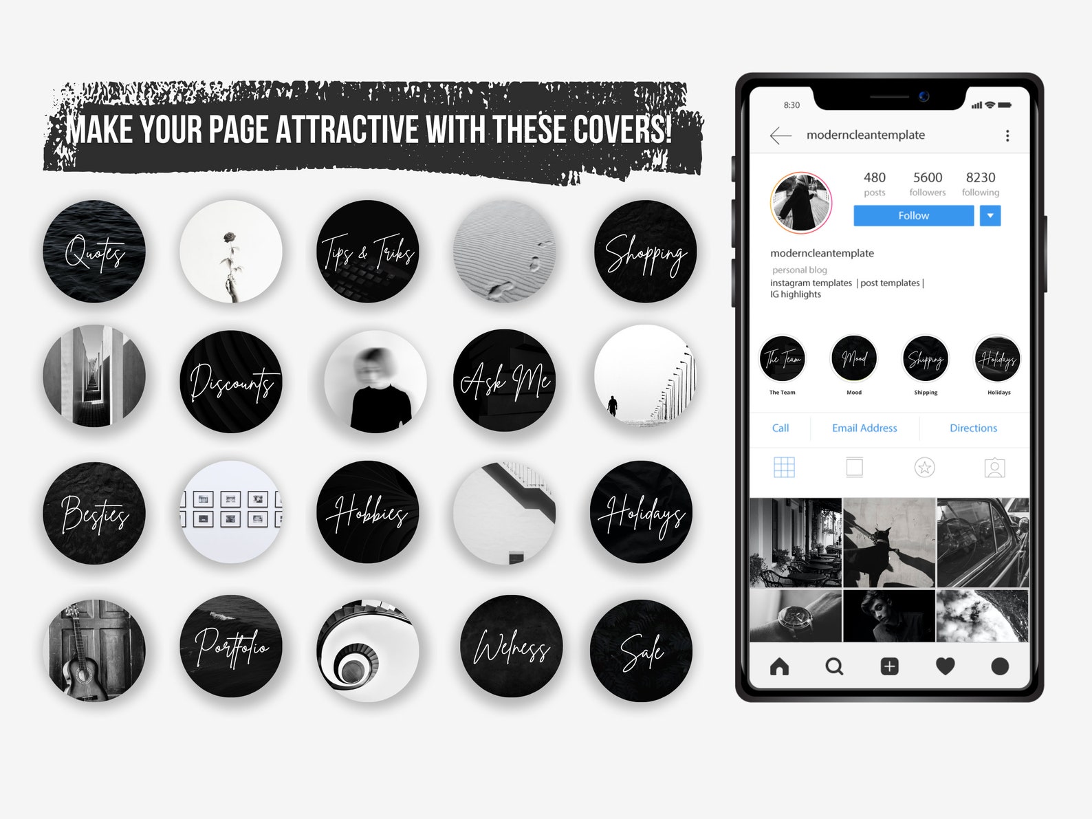 100 Black Instagram Highlight Covers Minimalist IG Story - Etsy