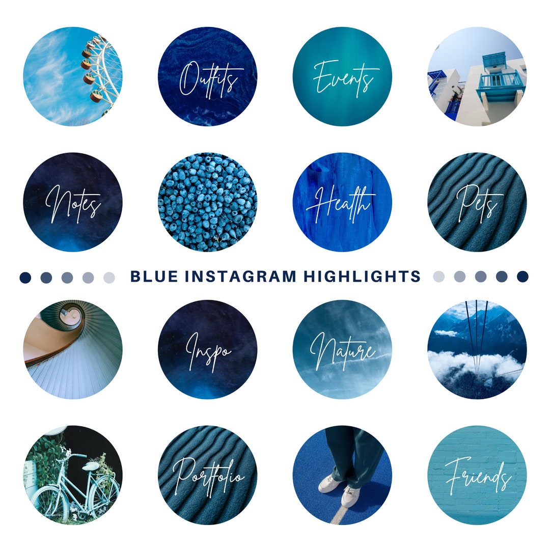80 Blue Instagram Highlight Covers Minimalist Travel IG Story Blue ...