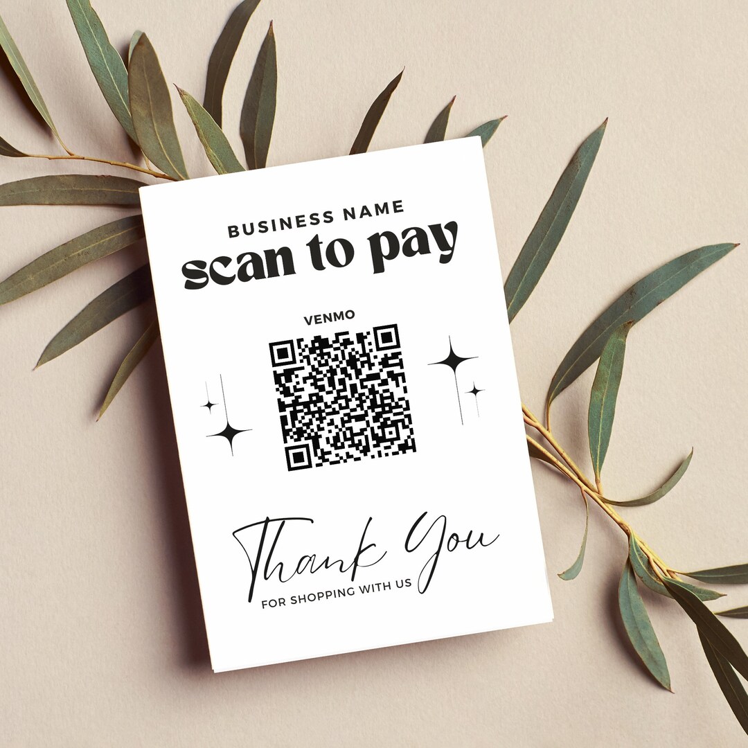 Qr Scan Sign Template Canva, Editable QR Code Sign for Small Business ...