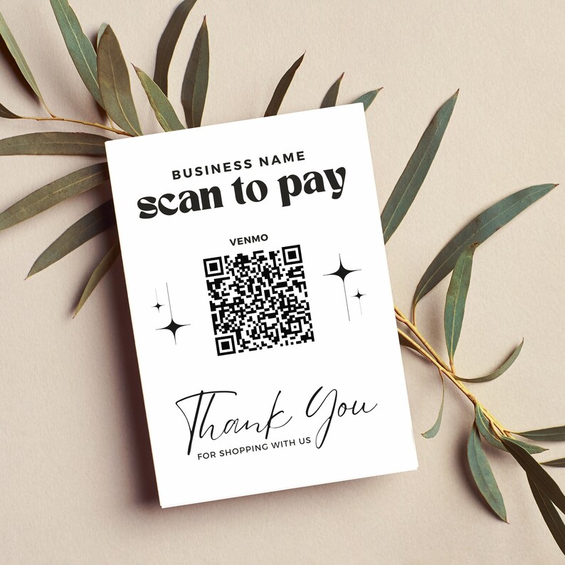 Scan to Pay Template QR Code Sign Business Venmo Cashapp Sign Social ...
