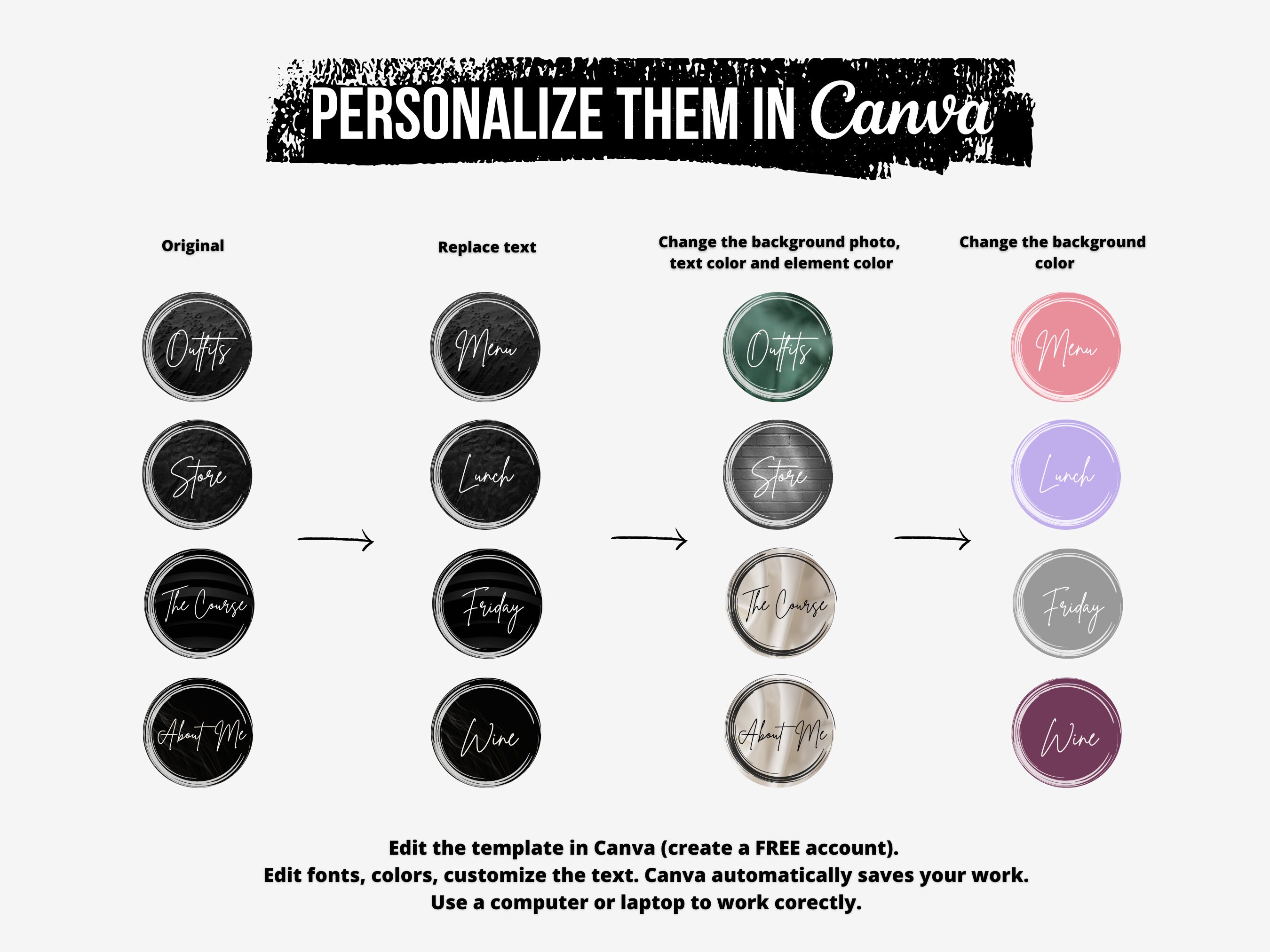 80 Black Instagram Highlight Covers, Minimalist IG Story Highlight Pack ...