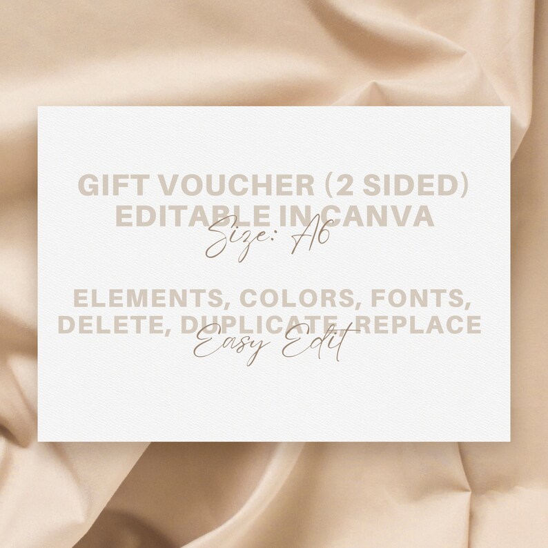 Modern Gift Voucher Template White Canva Editable Gift - Etsy