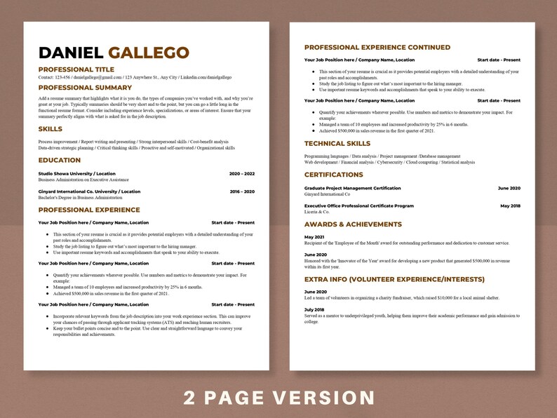 Resume Template for Google Docs Resume Template ATS Friendly Resume ...
