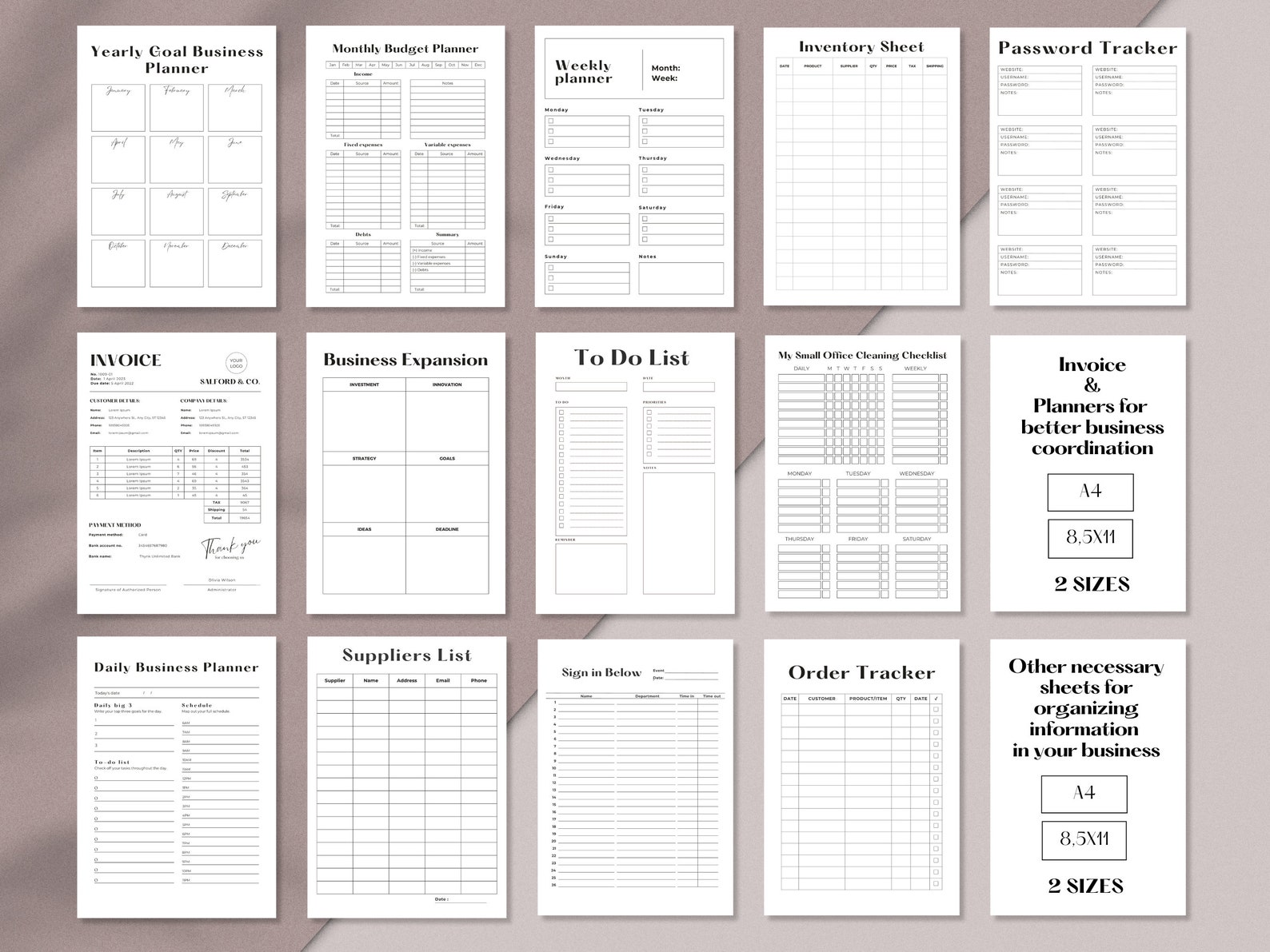 Editable Small Business Bundle Template, Craft Show Bundle, Order Form ...