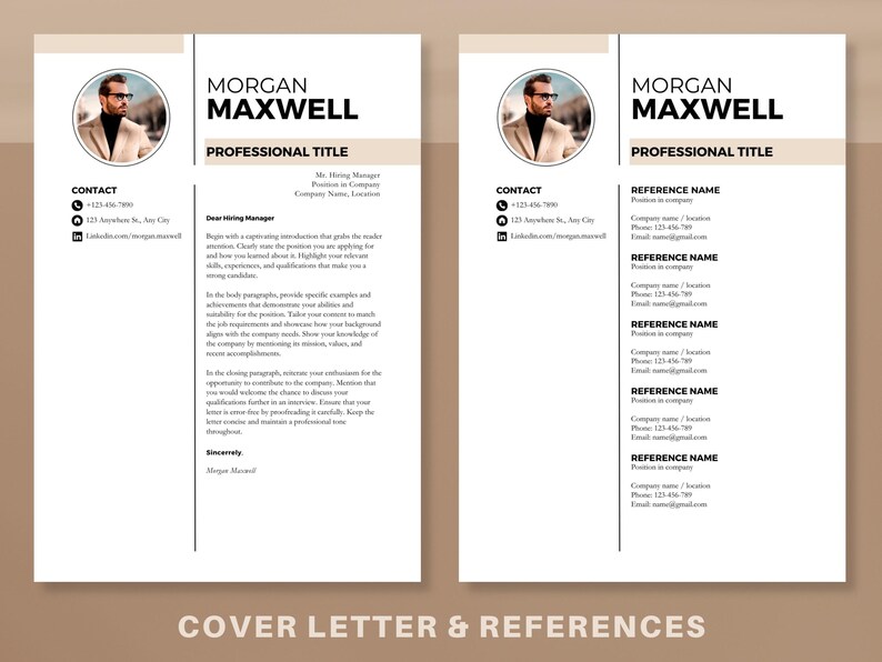 Resume Template Canva Resume Template With Photo CV Canva Creative ...