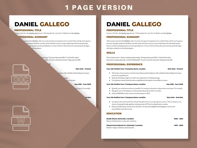 Resume Template for Google Docs Resume Template ATS Friendly Resume ...