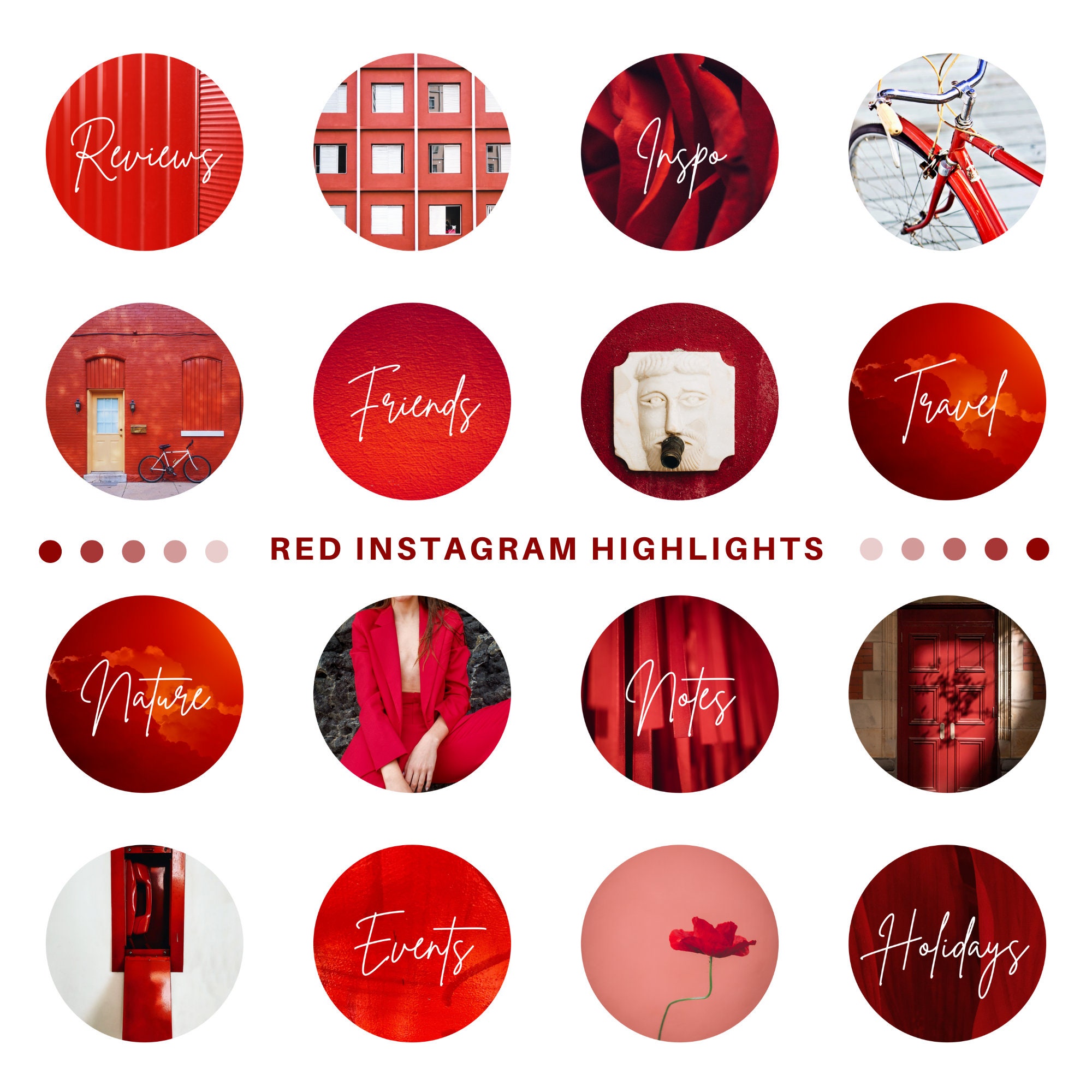 80 Red Instagram Highlight Covers Minimalist IG Story Highlight Covers ...