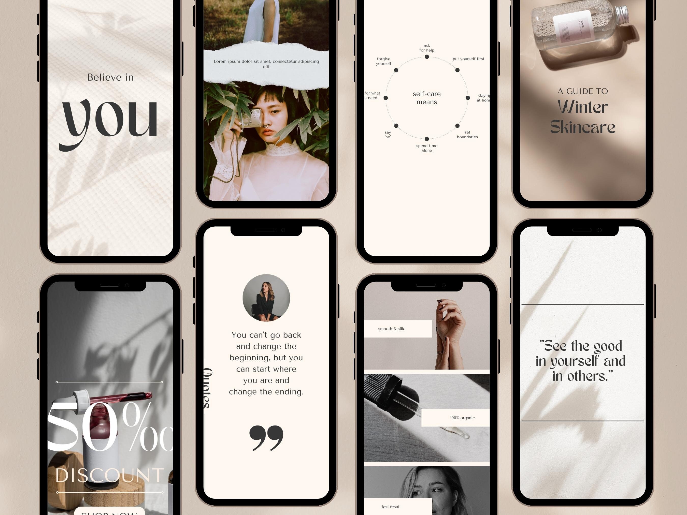 31 Instagram Story Templates Minimalist Insta Stories Canva Aesthetic ...