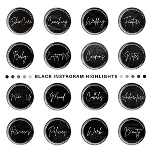80 Black Instagram Highlight Covers, Minimalist IG Story Highlight Pack ...