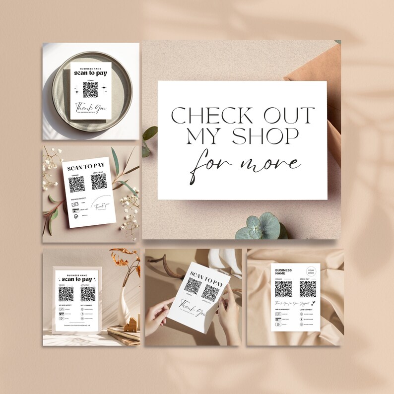 Scan to Pay Template Canva Editable QR Code Sign for Small - Etsy