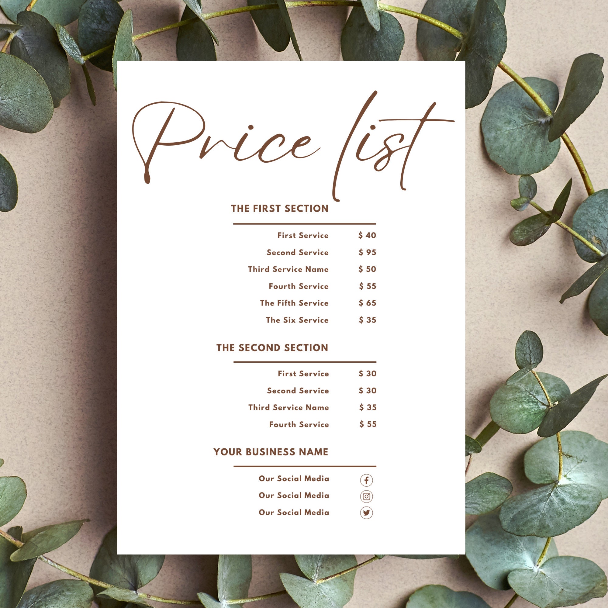 Price List for Craft Market Price List Template Canva Editable - Etsy