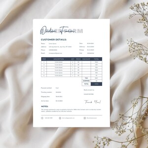 Editable Order Form, Simple Small Business Forms, Printable Aesthetic ...