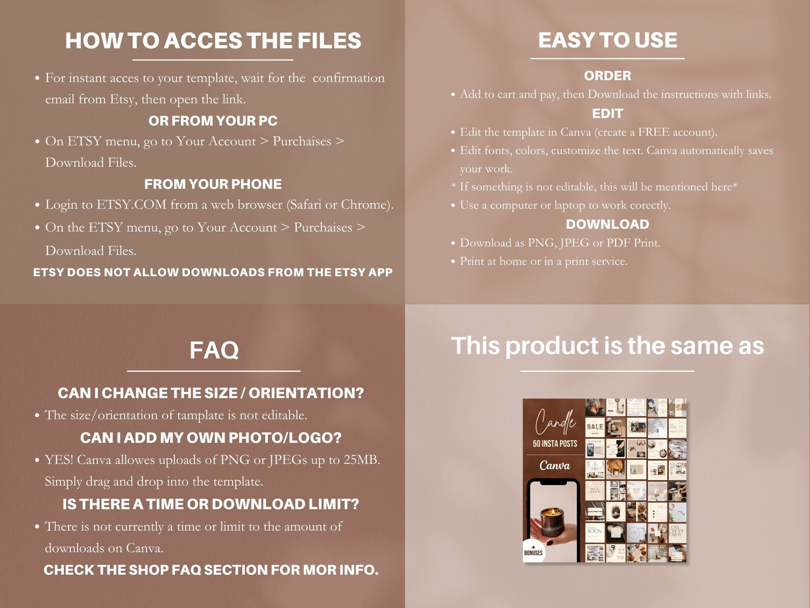 50 Instagram Candle Post Template Canva Minimalist Candlemaker Shop ...