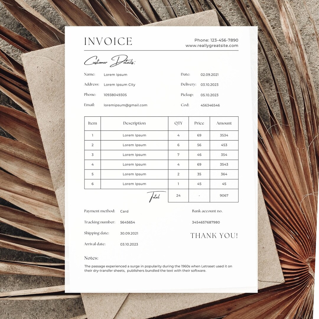 Invoice Template for Independent Contractor, Invoice Template Canva ...