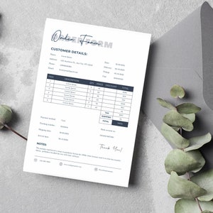 Editable Order Form, Simple Small Business Forms, Printable Aesthetic ...
