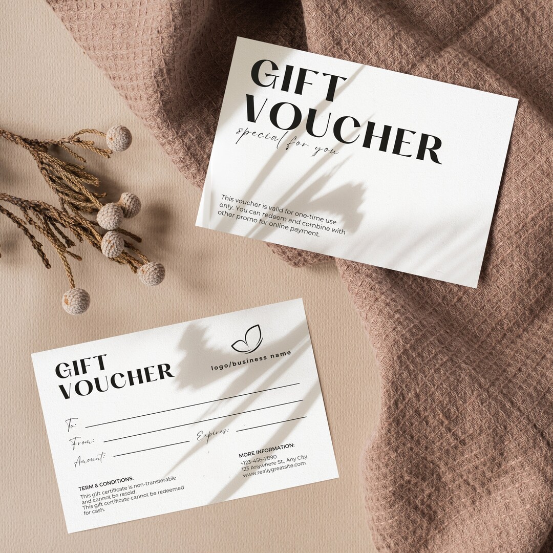 Modern Gift Voucher, Canva Editable Gift Certificate Template ...