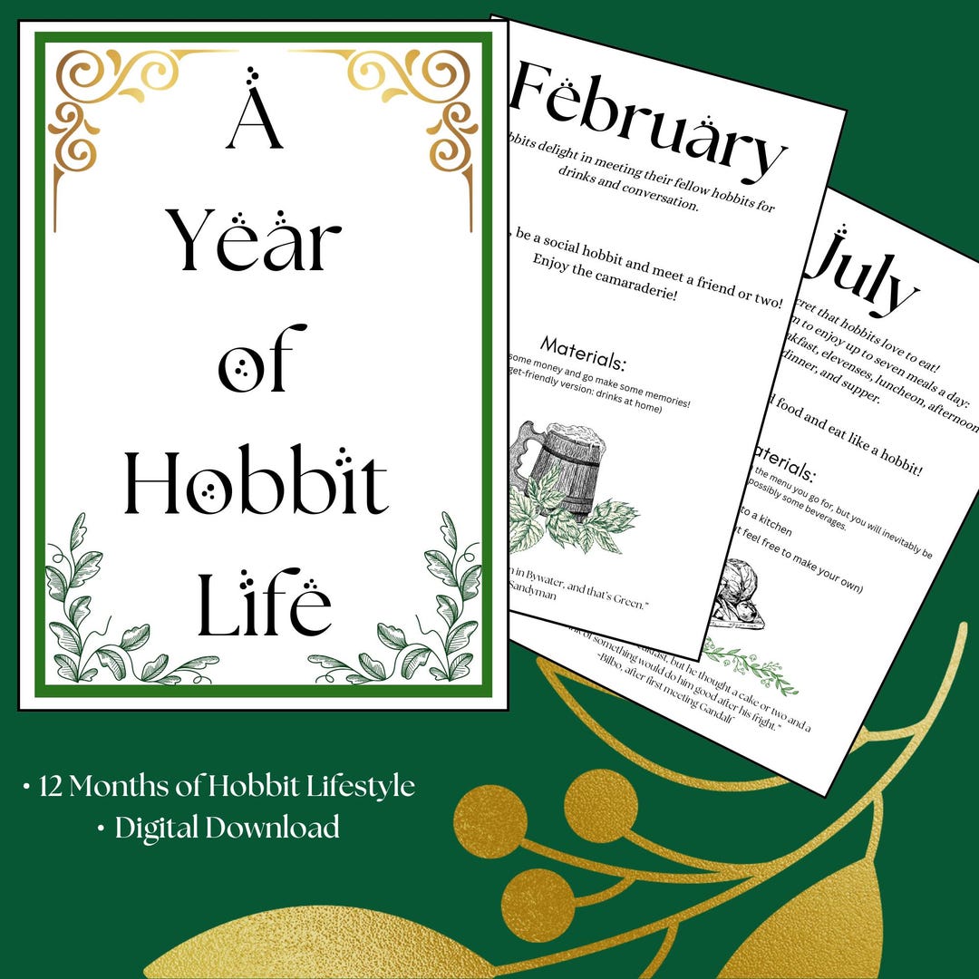 A Year of Hobbit-inspired Living, Digital Download, Gift for LOTR Fan ...
