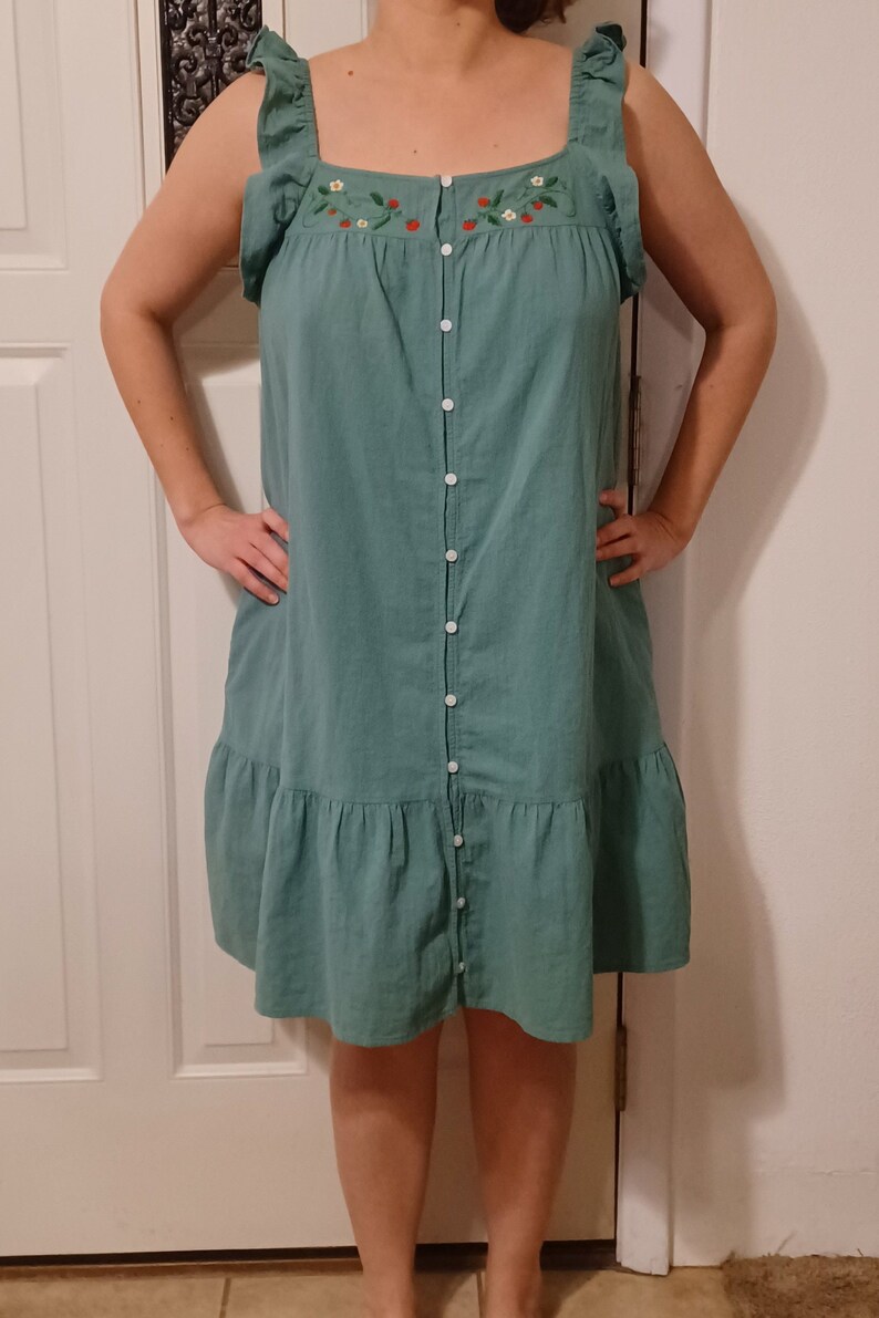 Hand Embroidered Strawberry Dress Hand Embroidered Dress - Etsy