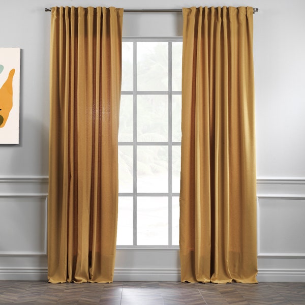 Mustard Curtains - Etsy UK