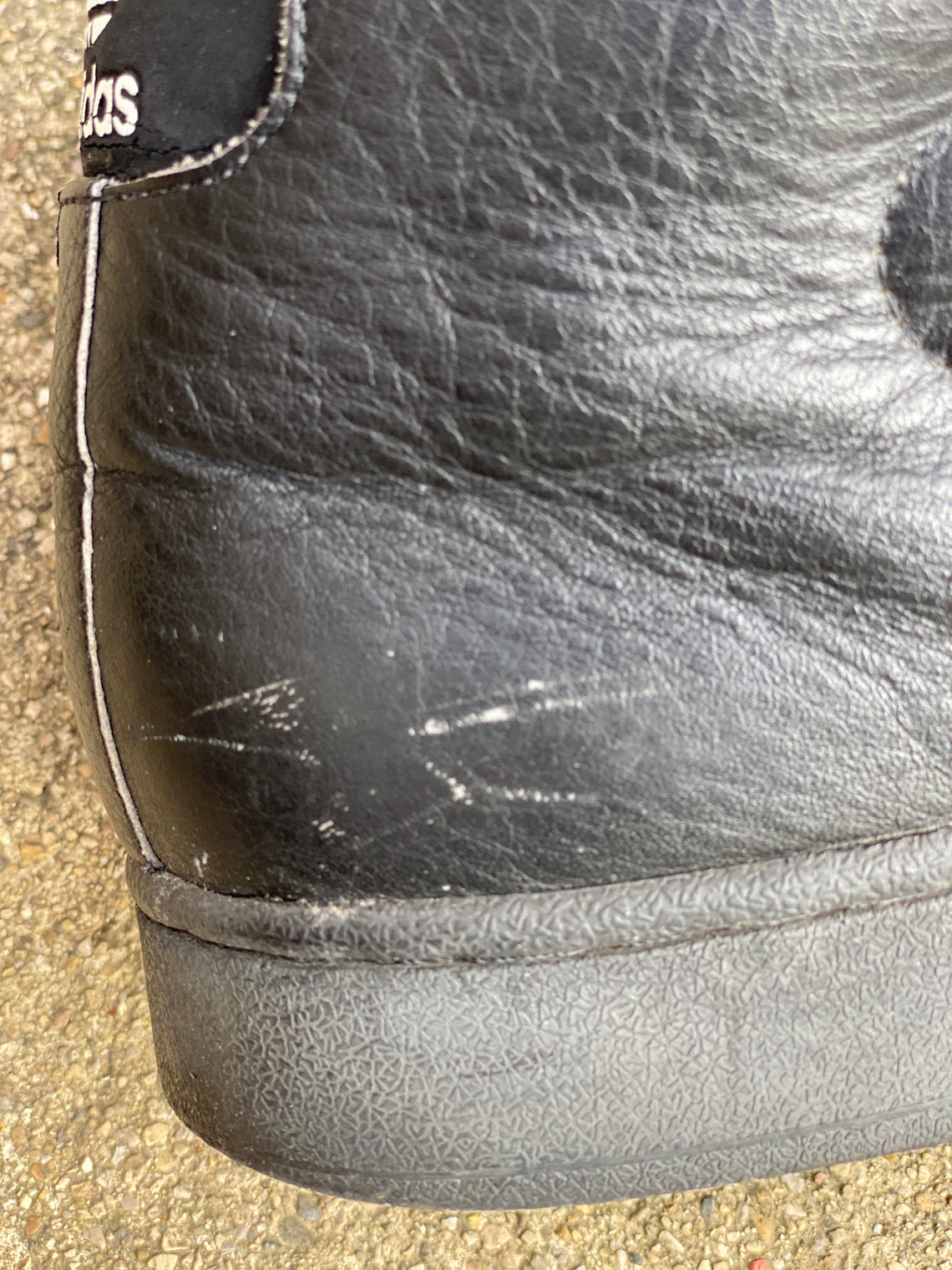 Vintage Adidas Shell Toe Mid-tops, Black Adidas Sneakers, Yellow Laces ...