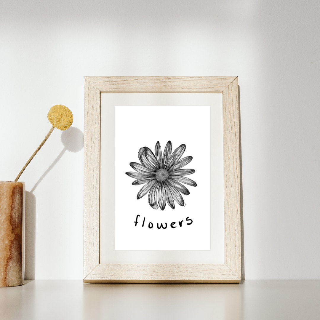 Printable Poster Flowers, Printable Illustration, Digital Illustration ...