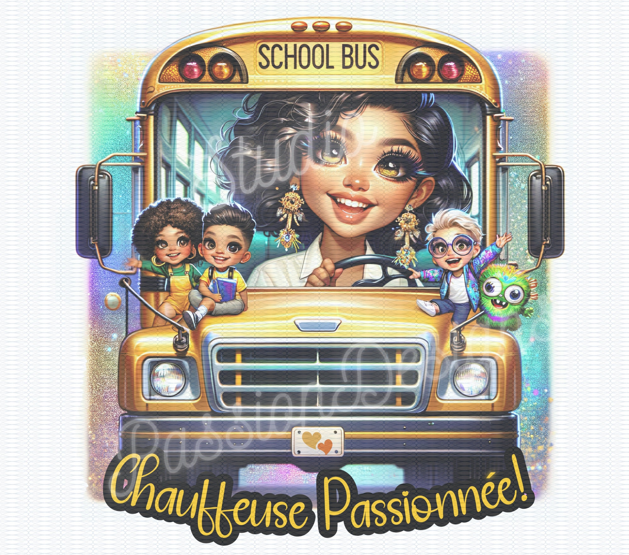 School Bus Driver - School Bus Driver - 2 Versions: WITH and WITHOUT ...