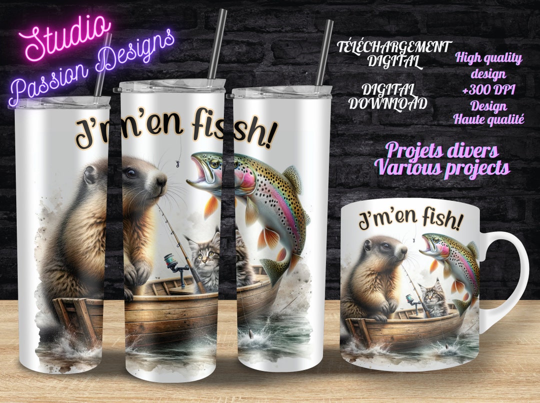 Marmot, Fishing Cat - Fish - J'm'en Fish - Vacation - Humorous - Summer ...