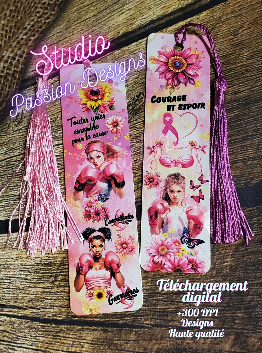 Bookmark-breast Cancer Awareness-courage-hope-fight-fighters boxing ...