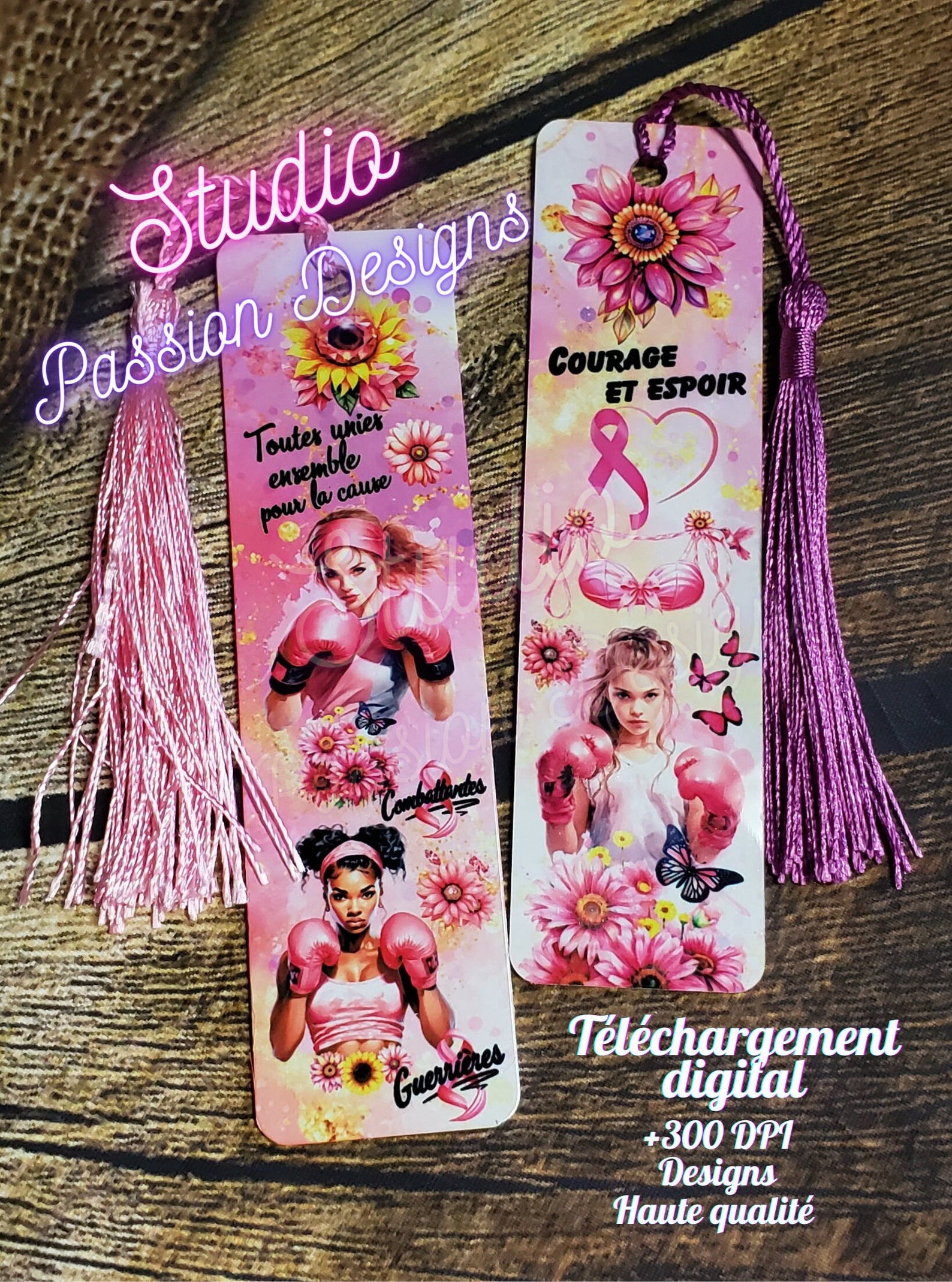 Bookmark-breast Cancer Awareness-courage-hope-fight-fighters -boxing ...