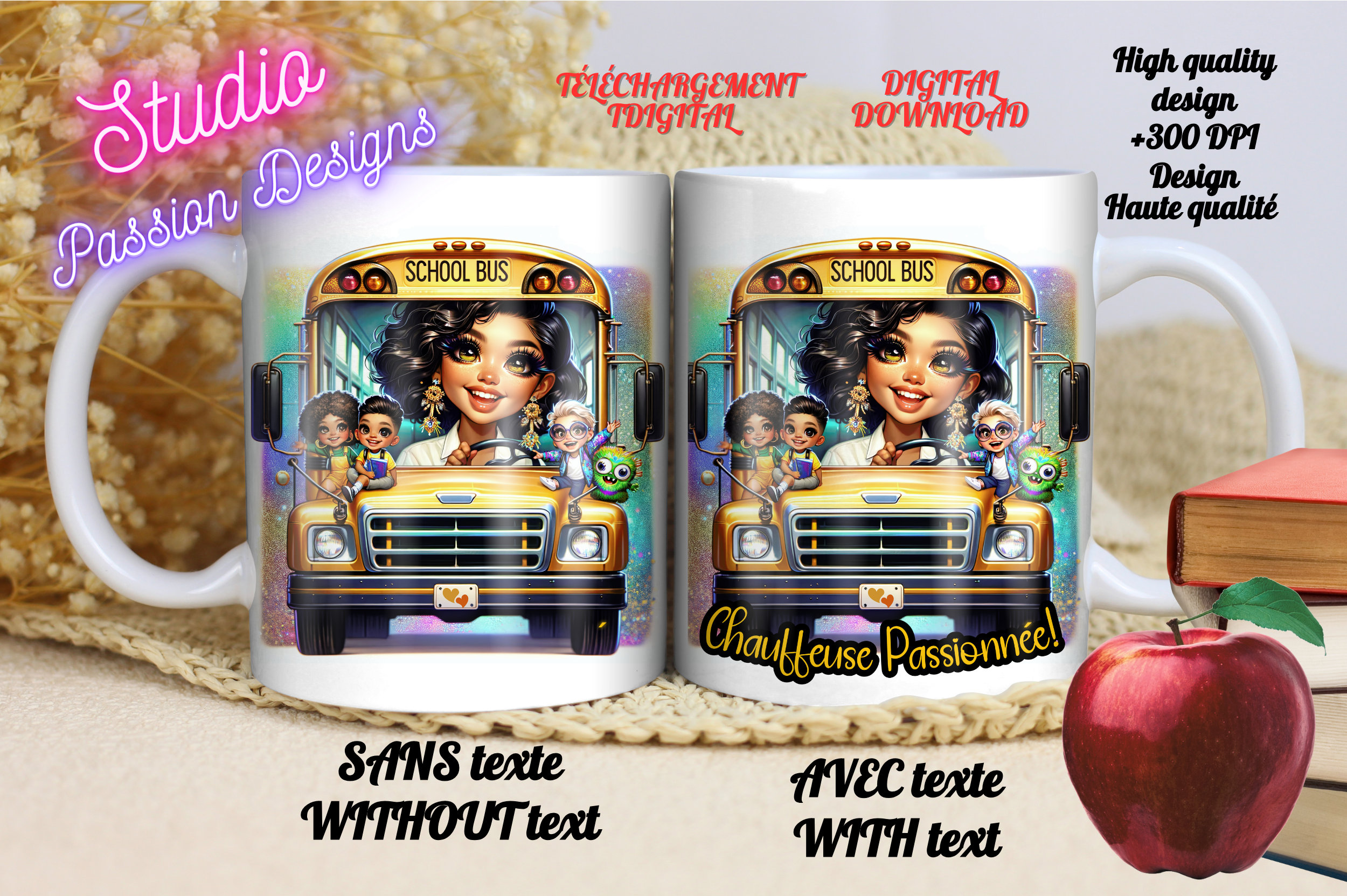 School Bus Driver - School Bus Driver - 2 Versions: WITH and WITHOUT ...