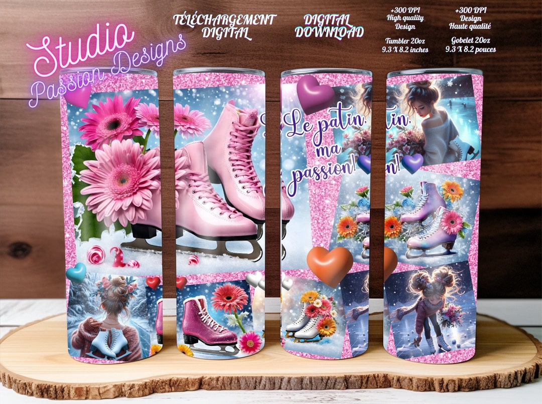 Skate - Figure Skating - Skater - Pink - Flowers - Glitter - Ice ...