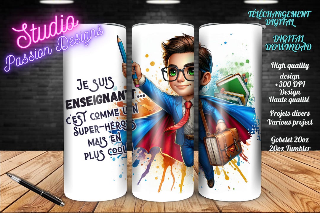 2 VERSIONS: Teacher - Master - School - Superhero - Cool - Various ...
