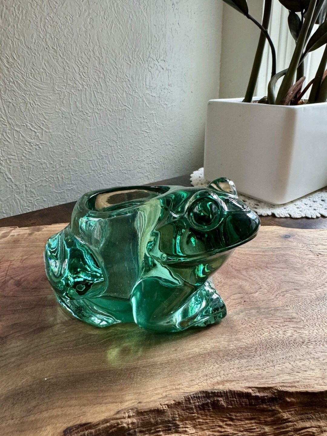 Vintage Indiana Glass Green Frog Votive Candle Holder - Etsy