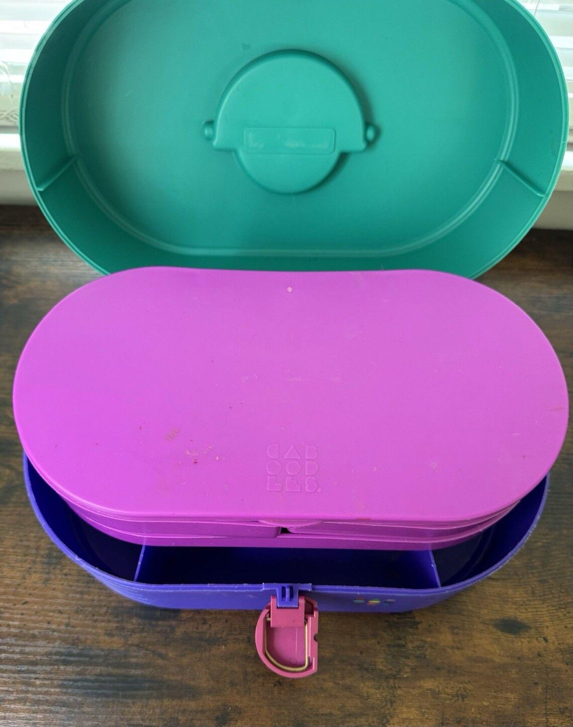 Vintage 1990s Caboodles Original Storage Case Mirror 3-tier Purple Teal ...