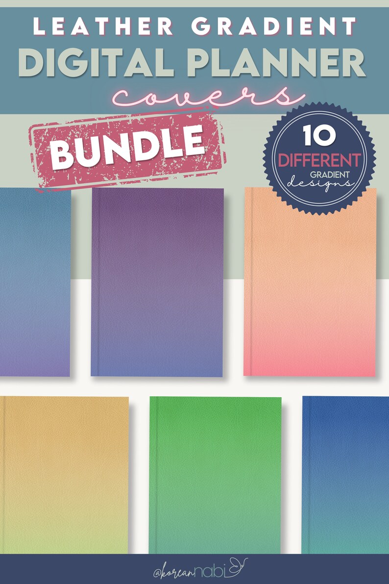 Digital Planner Covers for Goodnotes Gradient Leather Notebook Cover ...