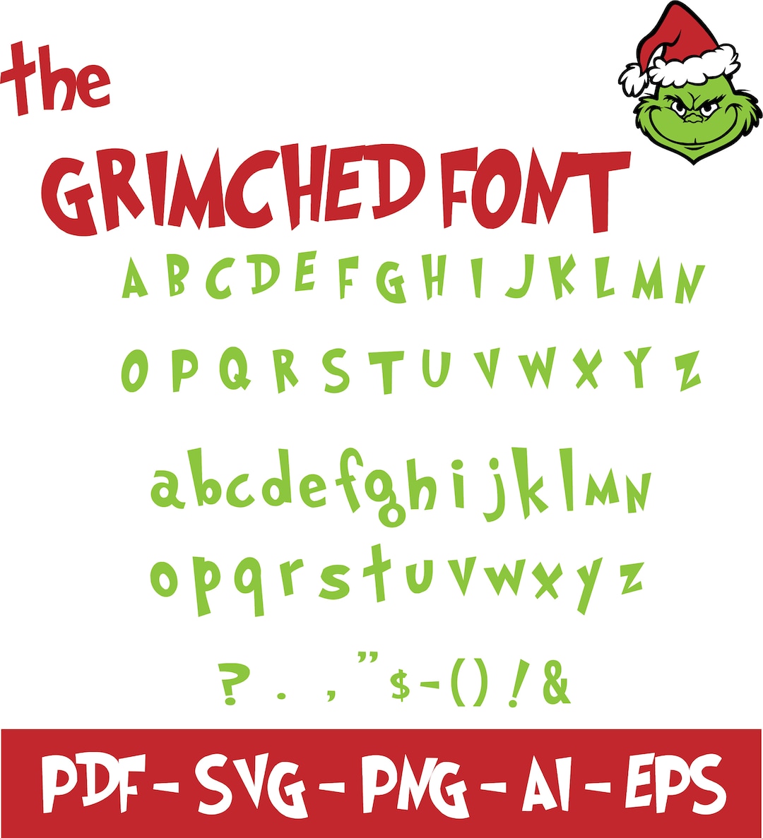 Grinch Font Svg Grinch Svg Grinch Alphabet Clip Art - Etsy Denmark